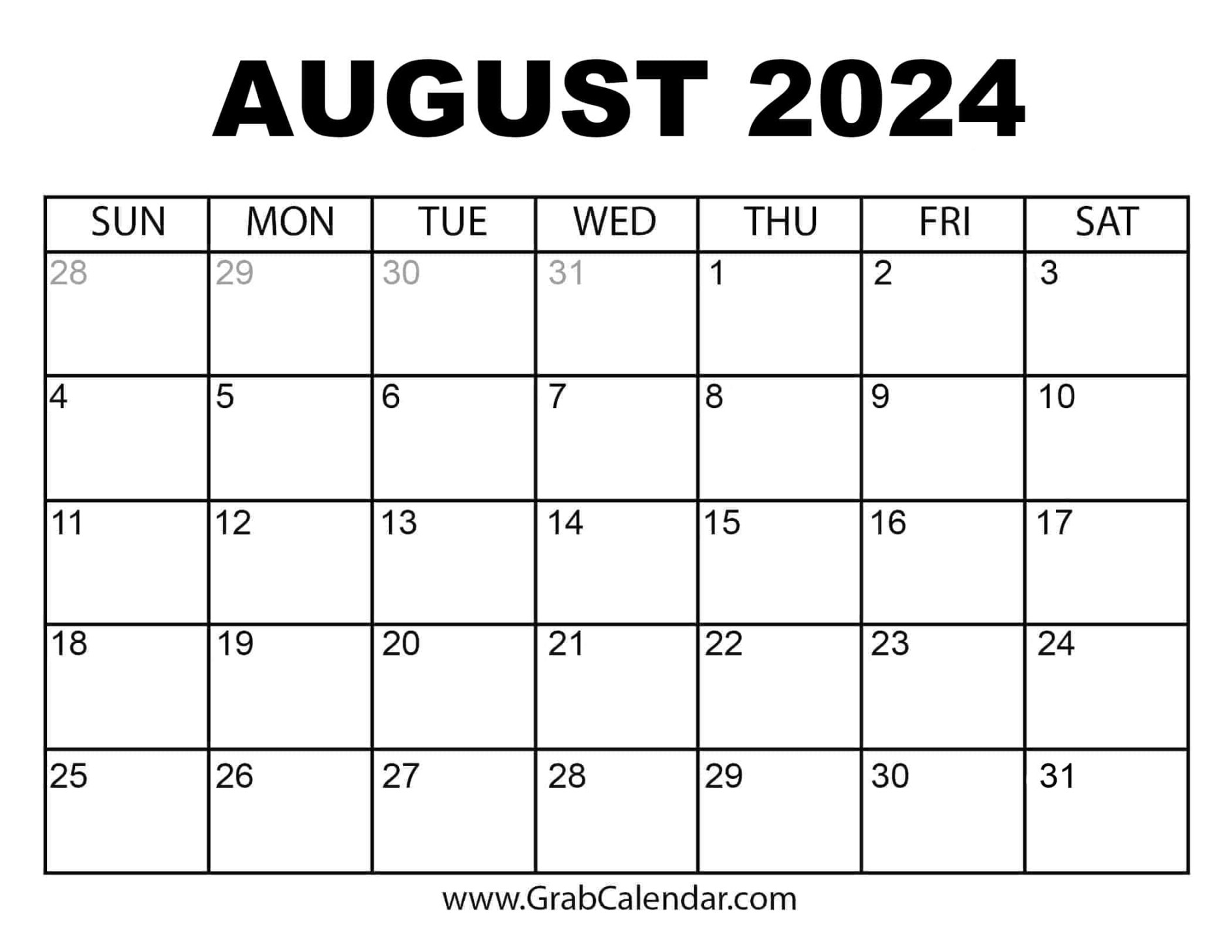 Free Printable August 2024 Calendar Good Calendar Idea Free Printable August 2024 Calendar Good Calendar Idea