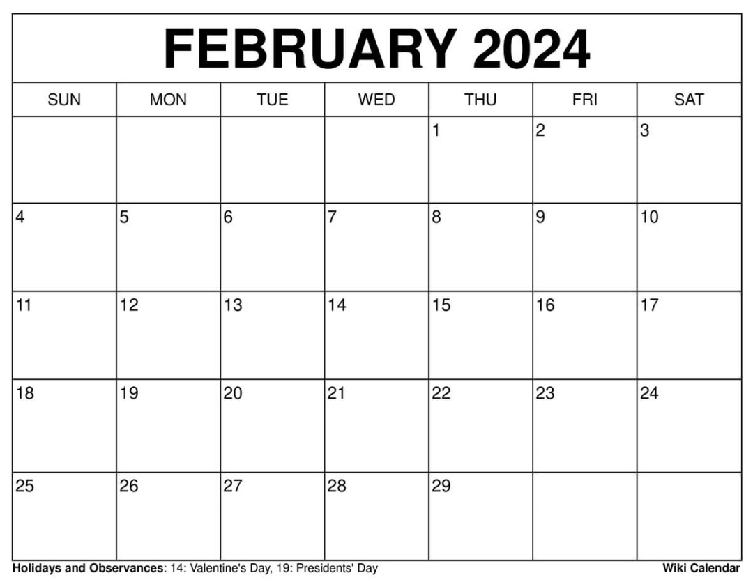 February 2024 Printable Calendar Good Calendar Idea February 2024 Printable Calendar Good Calendar Idea