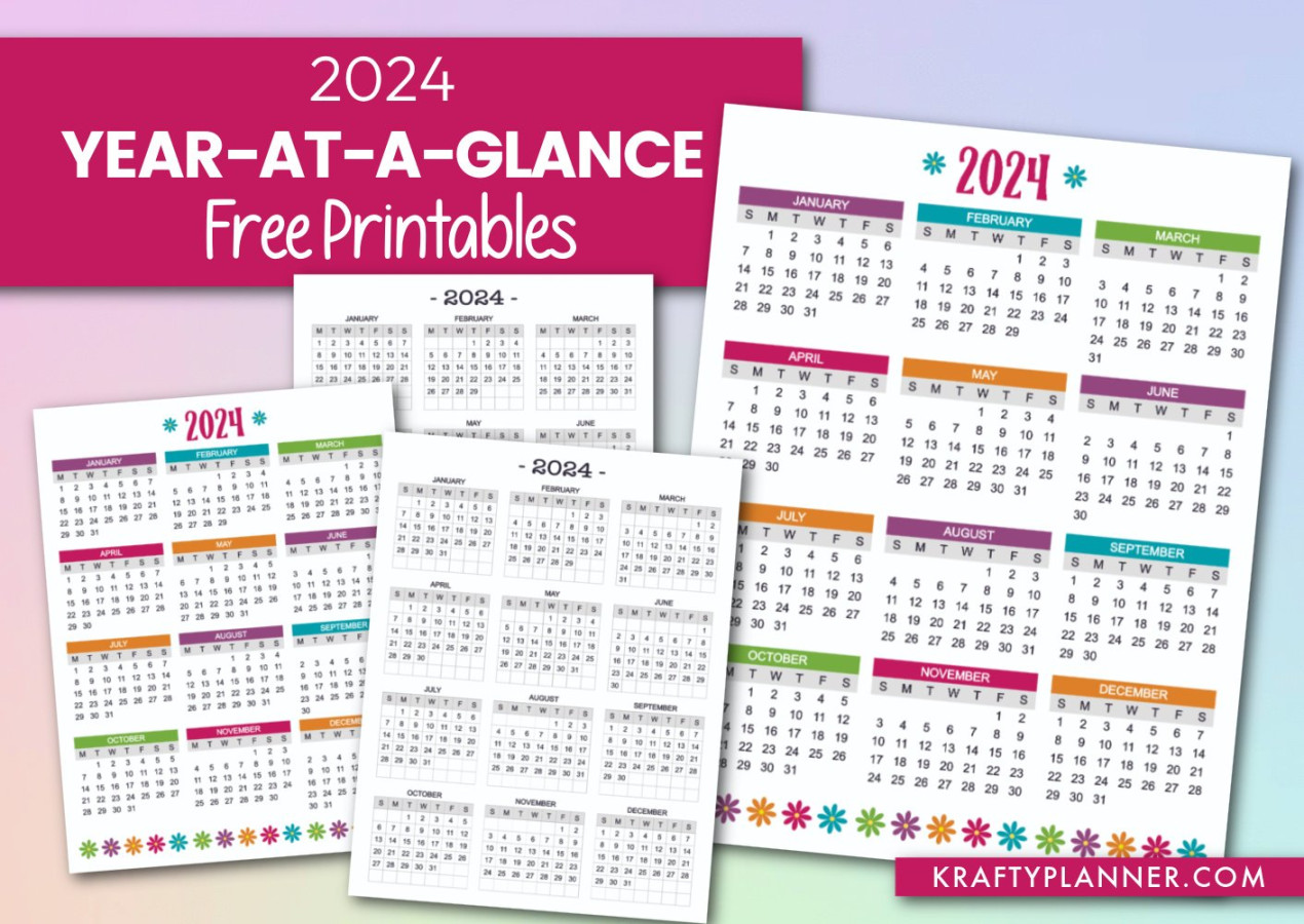 2024 Year At A Glance Calendar - Good calendar idea