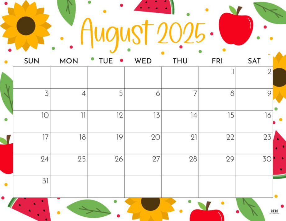 2025 Calendar August Month - Good calendar idea